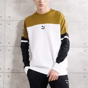 PUMA Logo Printing Colorblock Round Neck