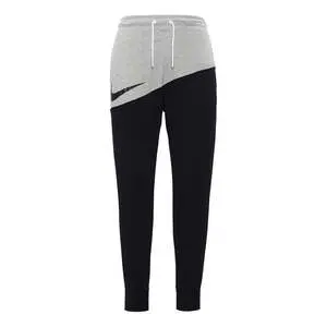 Nike Large Logo Splicing Knit Casual Sports Pants/trousers/joggers Autumn Black Gray Colorblock - Grey