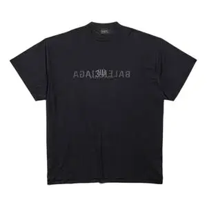 Balenciaga Ai Logo Inside Out Oversized T-shirt - Black