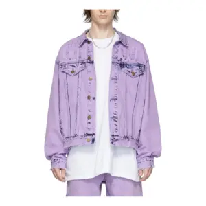 Drew House Exclusive Denim Trucker Jacket - Purple