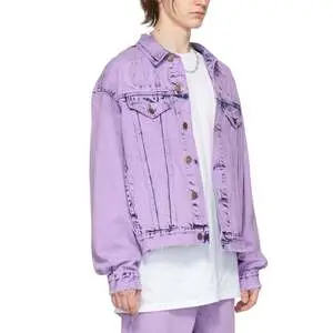 Drew House Exclusive Denim Trucker Jacket - Purple