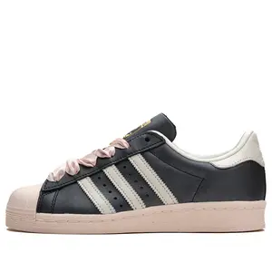 Adidas Superstar 82 Sneakers With Pink Ribbon Laces - Black
