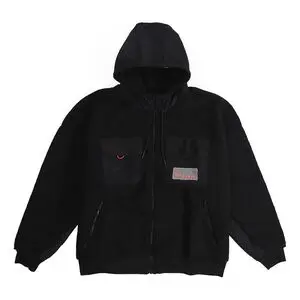 JORDAN Air Zipper Fleece Hooded Jacket - Black
