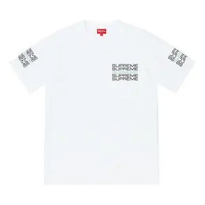 Supreme Ss19 Stack Logo Tee Logo Round Neck Short Sleeve - White