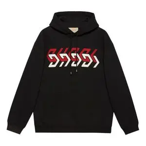 Gucci Jersey Hoodie With Mirror Print - Black/red