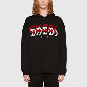Gucci Jersey Hoodie With Mirror Print