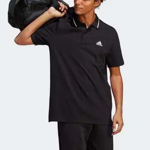 Adidas Essentials Small Logo Polo Shirt 'black - Black/white