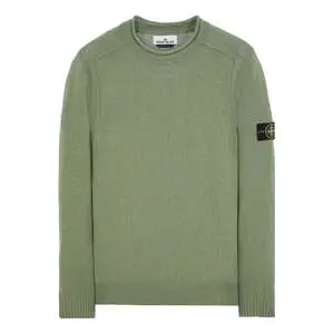 Stone Island Logo Patch Crewneck Knitted Jumper - Green