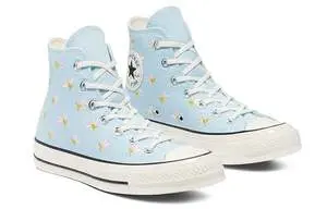 CONVERSE Chuck 70 High Top Embroidered Floral Print Chambray Blue - Blue/multi-color