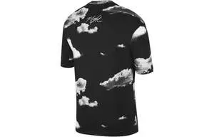 JORDAN Casual Printing Round Neck Pullover Short Sleeve Black T-shirt