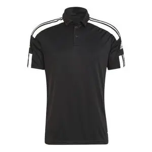 Adidas Alphabet Logo Stripe Printing Short Sleeve Black Polo Shirt