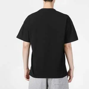 Adidas Printing Logo Solid Color Round Neck Pullover Short Sleeve Black T-shirt