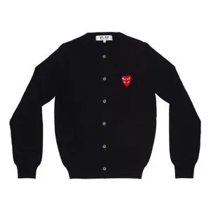 Play Comme Des Garcon Emblem Cardigan - Black