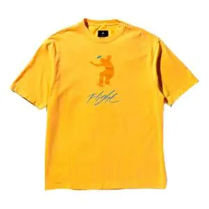 JORDAN X Union Crossover Solid Color Character Alphabet Printing Round Neck Short Sleeve Asia Edition Yellow - Default Color