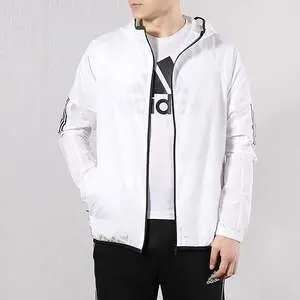 Adidas Hooded Sports Jacket With Three-stripes Detail