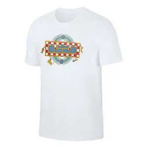 Nike Lebron Pattern Printing Round Neck Short Sleeve White - Default Color