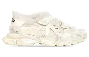 Balenciaga Track Sandals With Faux Fur
