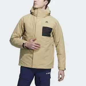 Adidas 3-in-1 Down Hooded Jacket - Light Khaki