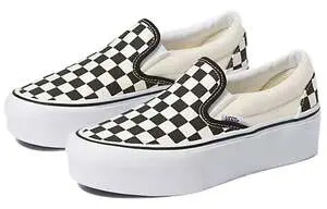 VANS Classic Slip-on Stackform Checkerboard Sneakers - Black/white