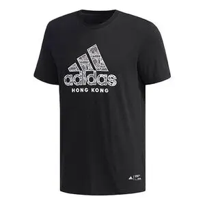 Adidas Kc Graphic Casual Printing City Round Neck Short Sleeve - Black