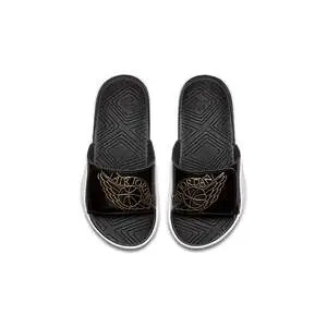 JORDAN Air Hydro 7 Metallic Gold Slides - Black