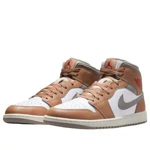 JORDAN 1 Mid Sneakers - Hemp/white/college Grey