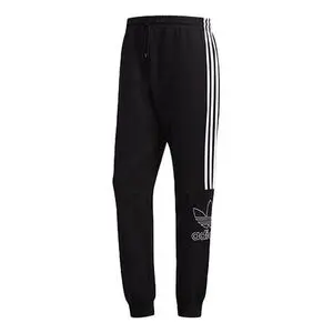 Adidas Originals Logo Printing Casual Bundle Feet Sports Long Pants - Black