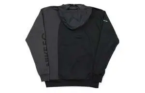 Nike Alphabet Logo Printing Zipper Reflective Hooded Drawstring Black Gray
