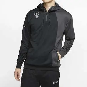 Nike Alphabet Logo Printing Zipper Reflective Hooded Drawstring Black Gray