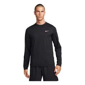 Nike Dri-fit Uv Hyverse Long-sleeve Fitness Top - Black