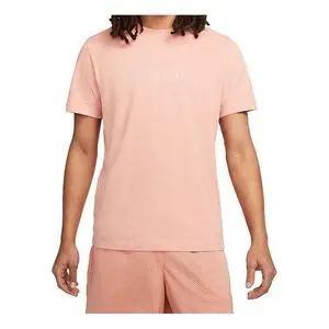 JORDAN Solid Color Alphabet Printing Round Neck Short Sleeve Pink T-shirt - Multi-color