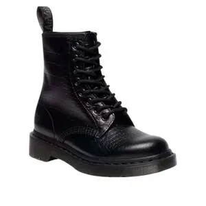 Dr. Martens 1460 Croc Emboss Lace Up Boots - Black