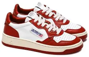 AUTRY Medalist Low Leather Sneakers - White/red