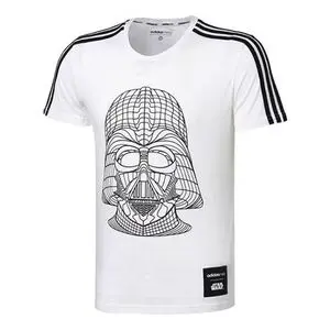 Adidas Neo Sw Tee 5 Reflective Black Printing Round Neck Short Sleeve - White