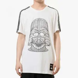 Adidas Neo Sw Tee 5 Reflective Black Printing Round Neck Short Sleeve - White