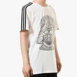 Adidas Neo Sw Tee 5 Reflective Black Printing Round Neck Short Sleeve - White