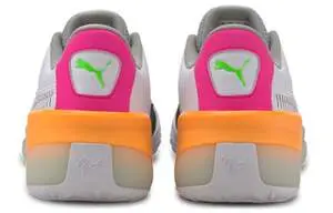 PUMA Clyde Hardwood Retro Fantasy Low Top Sneakers - White/orange