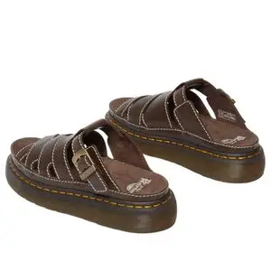 Dr. Martens Maxxy Slide Rogue Leather Sandals - Brown