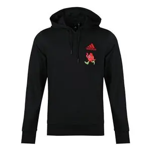 Adidas Embroidered Hooded Knit Pullover - Black