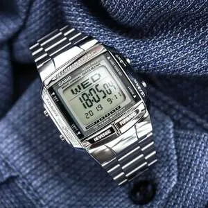Casio Stainless Steel Data Bank Quartz Watch