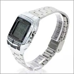 Casio Stainless Steel Data Bank Quartz Watch