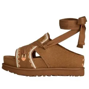 UGG Goldenstar Hi Artistitch Embroidered Strappy Sandals - Chestnut/multicolor