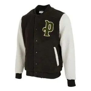 PUMA Sherpa Baseball Jacket - Black/white