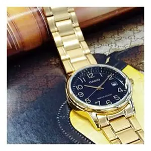 Casio Quartz Stainless Steel Link Watch - Black