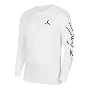 JORDAN Long Sleeve Casual Sports Tee - White