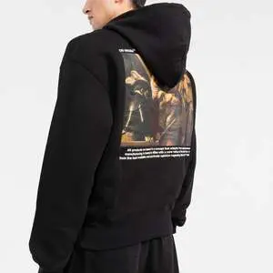 Off-White Caravaggio Crowning Over-print Hoodie - Black/white