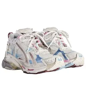 Balenciaga Runner Sneakers - White/brown/blue