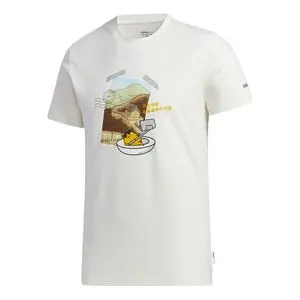 Adidas Neo X Gdtm Tee Yellow Crossover Printing Round Neck Sports Short Sleeve - White