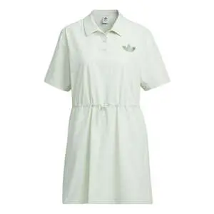 Adidas Dress With Polo Collar And Drawstring Waist