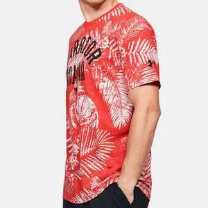 Under Armour Project Rock Aloha Camo Short Sleeve - Red